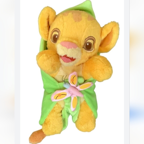 Disney | Toys | Vintage Disneyland Simba Plush Lion Toy With Green ...